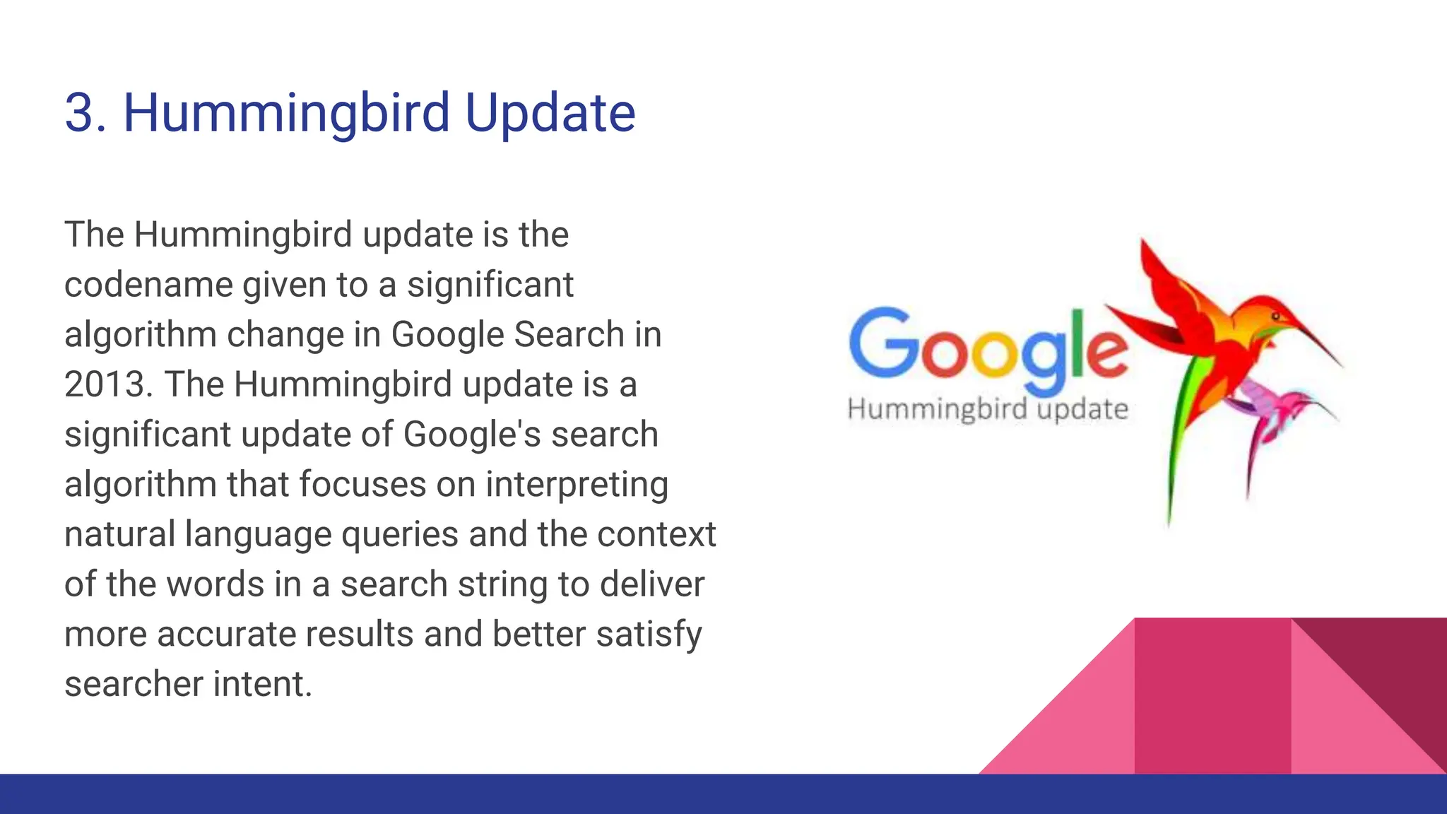 PPT on - 7 Major Google Algorithm Updates | PPTX