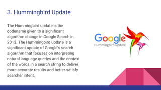 PPT on - 7 Major Google Algorithm Updates | PPTX