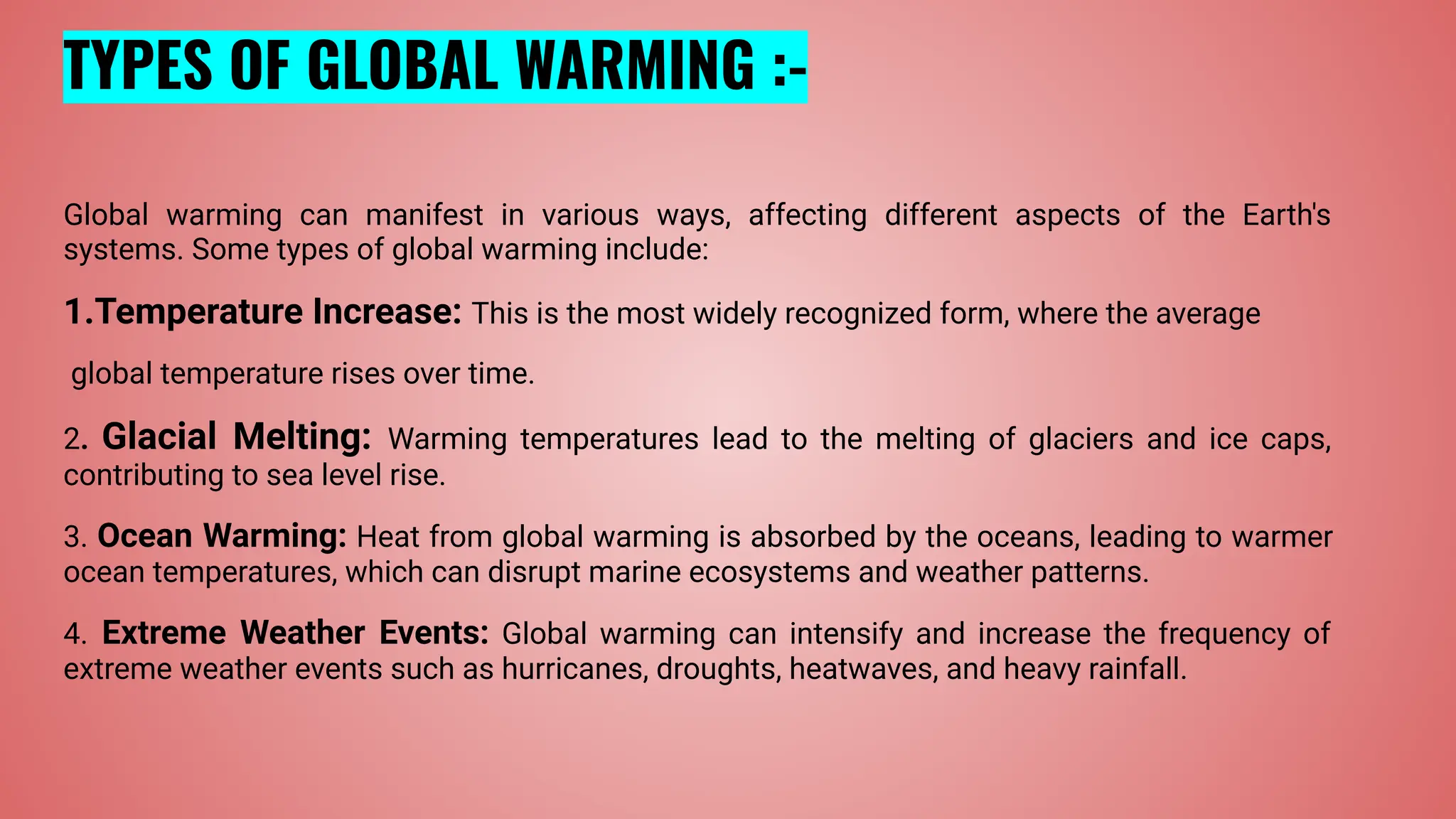 Global warming, Types, Causes and Effects. | PDF