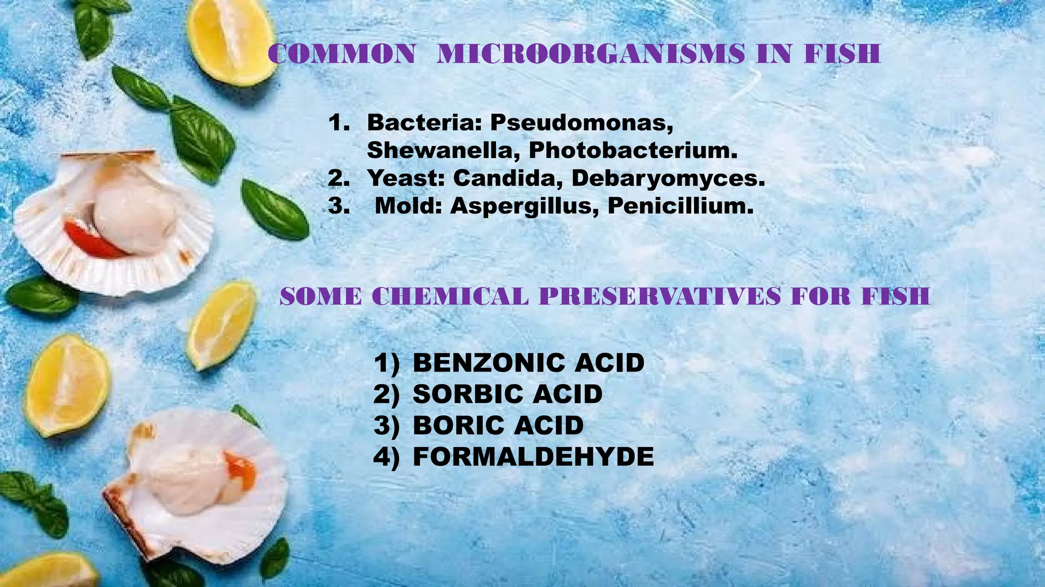 Fish and sea food ppt -sources, spoilage, prevention, contamination. | PPTX