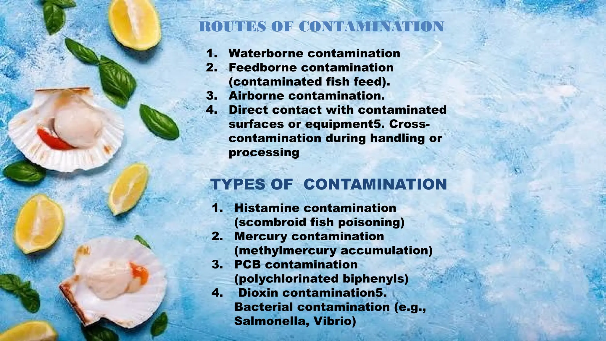 Fish and sea food ppt -sources, spoilage, prevention, contamination. | PPTX