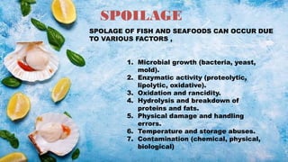 Fish and sea food ppt -sources, spoilage, prevention, contamination. | PPTX