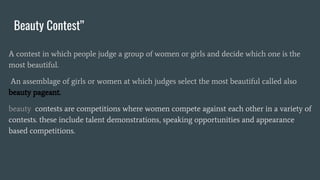 This ppt on how beauty contests affects women's self esteem.... | PDF