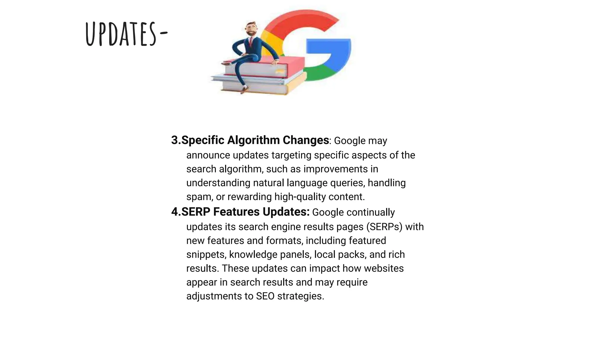 Google new updates in search engine optimization. | PPTX