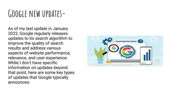 Google new updates in search engine optimization. | PPTX