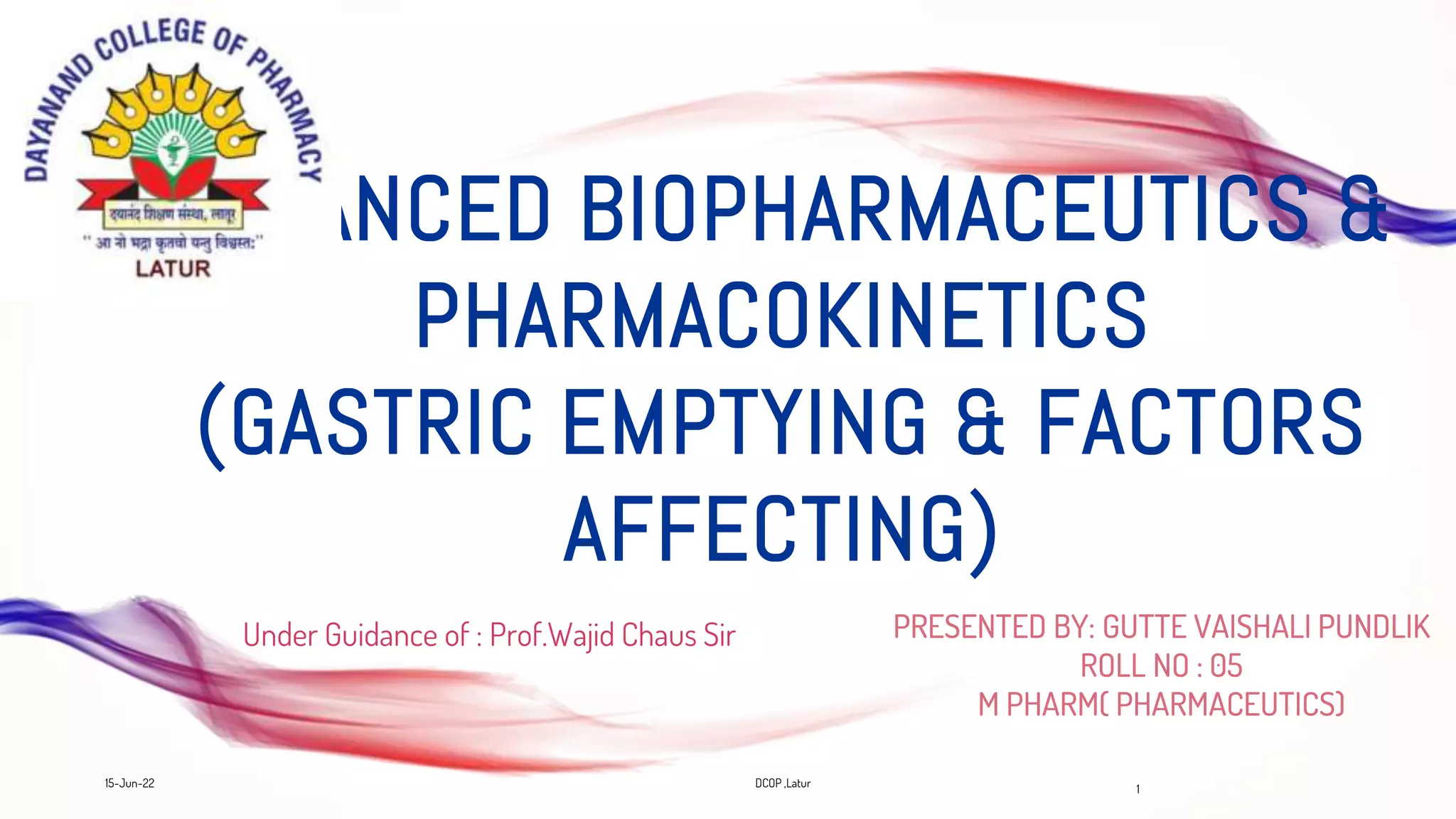 Gastric emptying and Factors affecting Gastric emptying. | PPTX