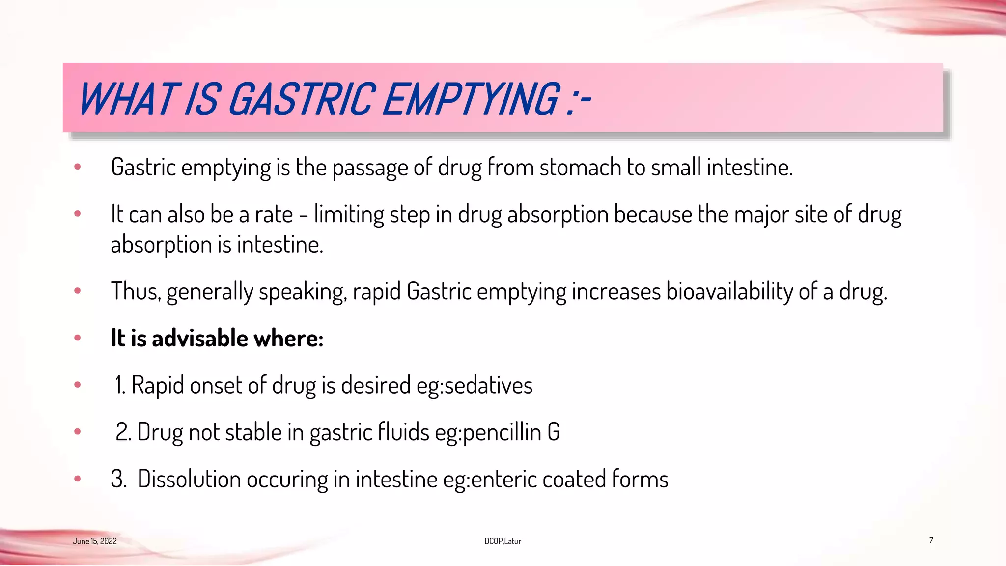 Gastric emptying and Factors affecting Gastric emptying. | PPTX