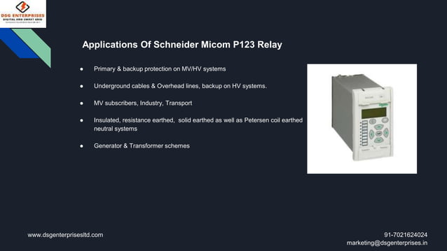 Schneider Micom P123 Directional and Non-Directional overcurrent ...