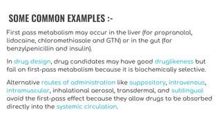 Biopharmaceutics Presentation Topic- FIRST PASS METABOLISM | PPTX