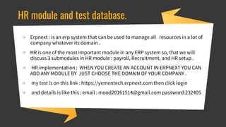 HR Erpnext mohammed almahdi for cubetech | PPT