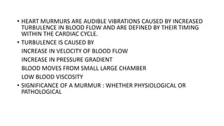 Approach to murmurs | PPTX | Heart and Cardiovascular Diseases ...
