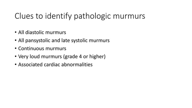 Approach to murmurs | PPTX | Heart and Cardiovascular Diseases ...