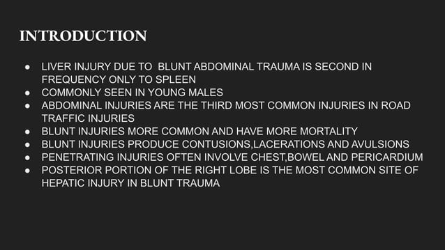 Management of Liver Injuries | PPT