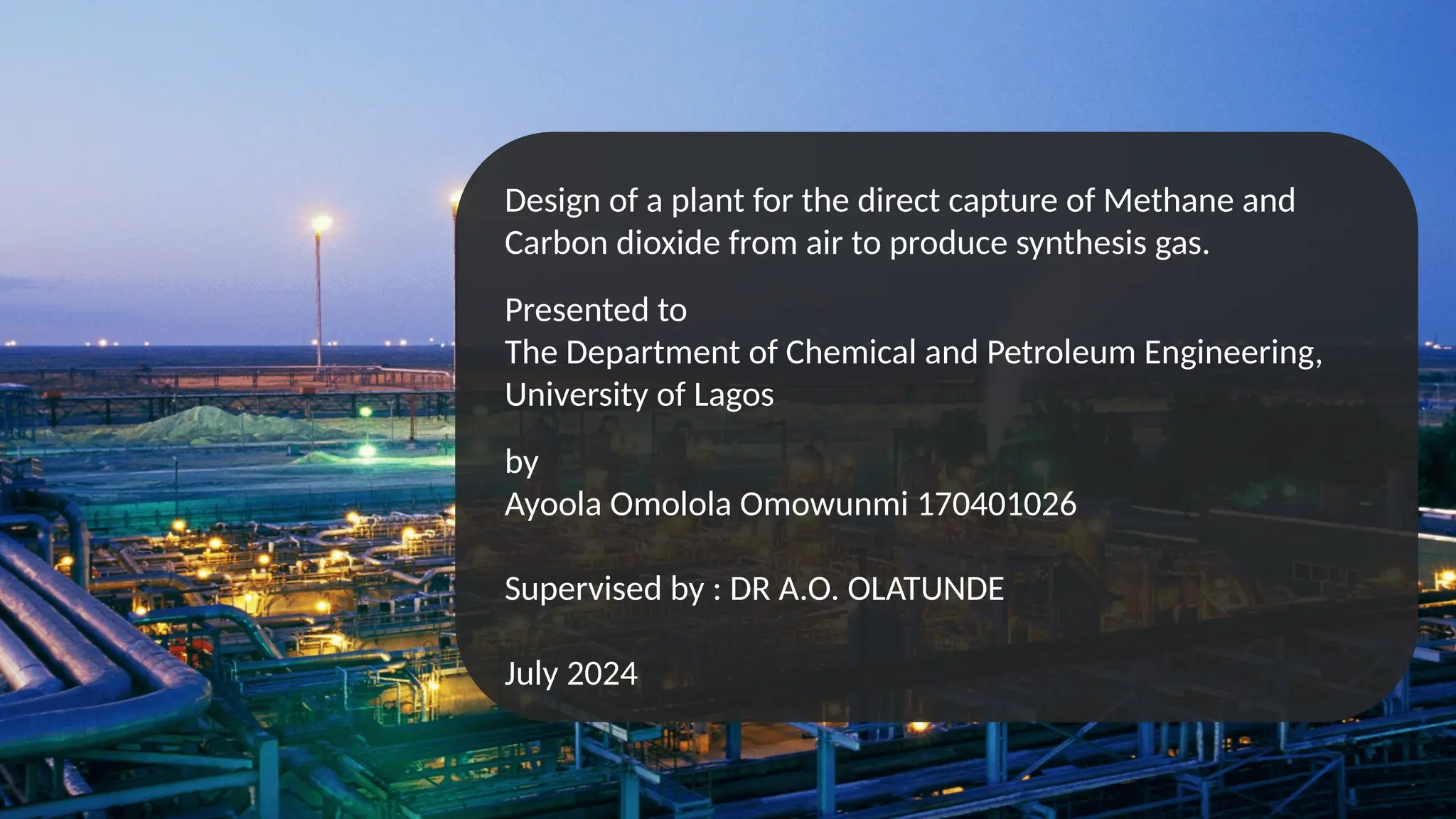 Direct Capture of Methane and Carbon dioxide from air to produce synthetic gas..pptx