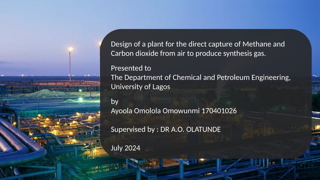 Direct Capture of Methane and Carbon dioxide from air to produce ...