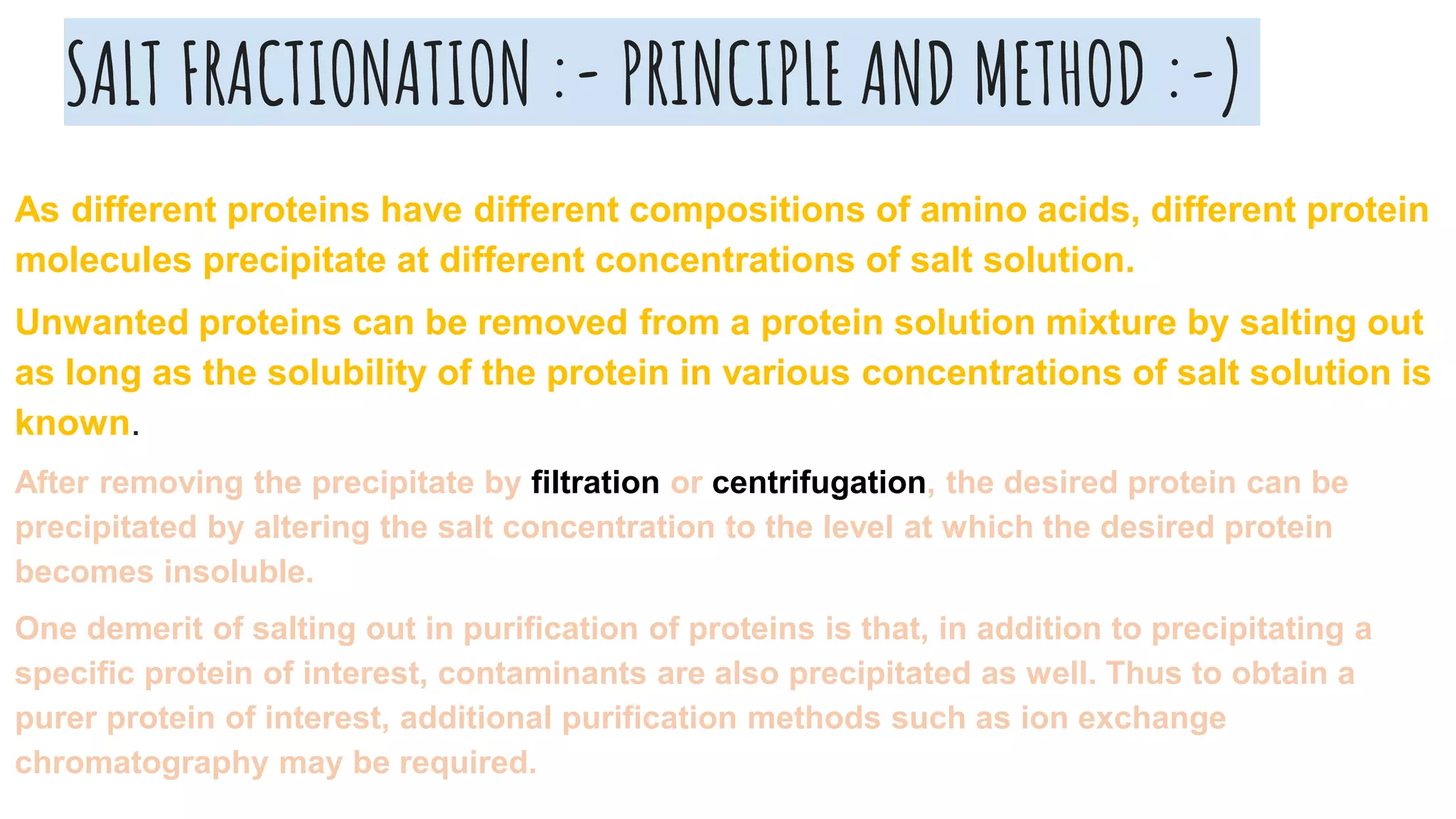 SALT FRACTIONATION - PROTEINS AND ENZYMES ASSIGNMENT | PPTX