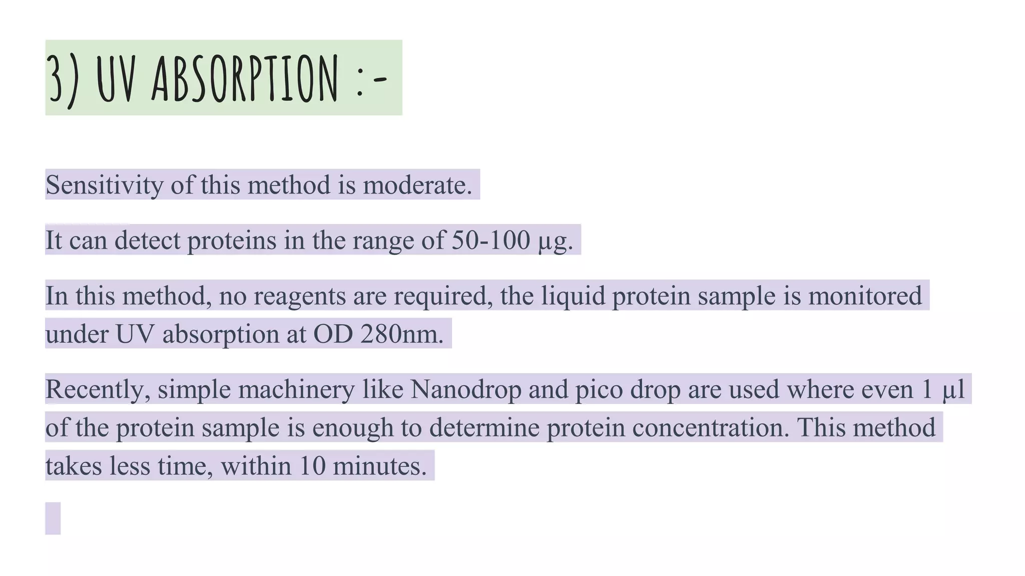 DIFFERENT METHODS OF PROTEIN ESTIMATION - PROTEINS AND ENZYMES ...