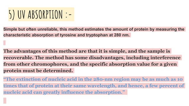 DIFFERENT METHODS OF PROTEIN ESTIMATION - PROTEINS AND ENZYMES ...