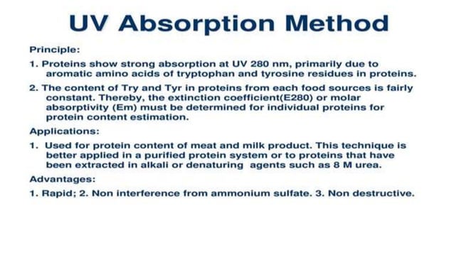 DIFFERENT METHODS OF PROTEIN ESTIMATION - PROTEINS AND ENZYMES ...