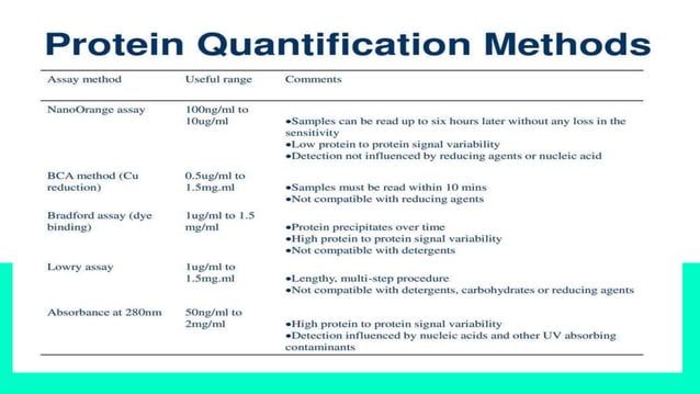 DIFFERENT METHODS OF PROTEIN ESTIMATION - PROTEINS AND ENZYMES ...