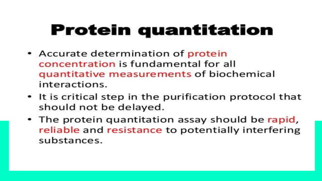 DIFFERENT METHODS OF PROTEIN ESTIMATION - PROTEINS AND ENZYMES ...