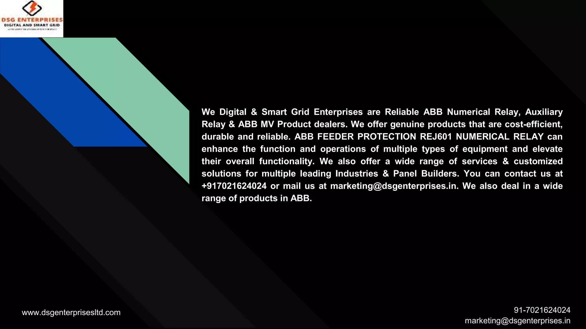 ABB FEEDER PROTECTION REJ601 NUMERICAL RELAY | PPTX