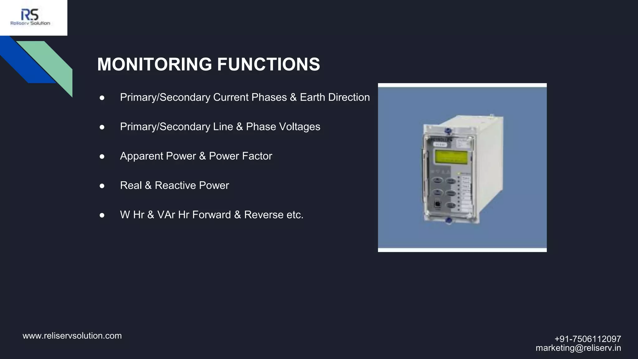 Functions Of Siemens 7SR120 Directional Overcurrent Protection Relay ...