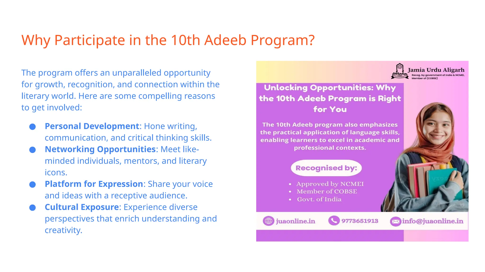 From Basics to Brilliance: How the 10th Adeeb Program Shapes Urdu ...