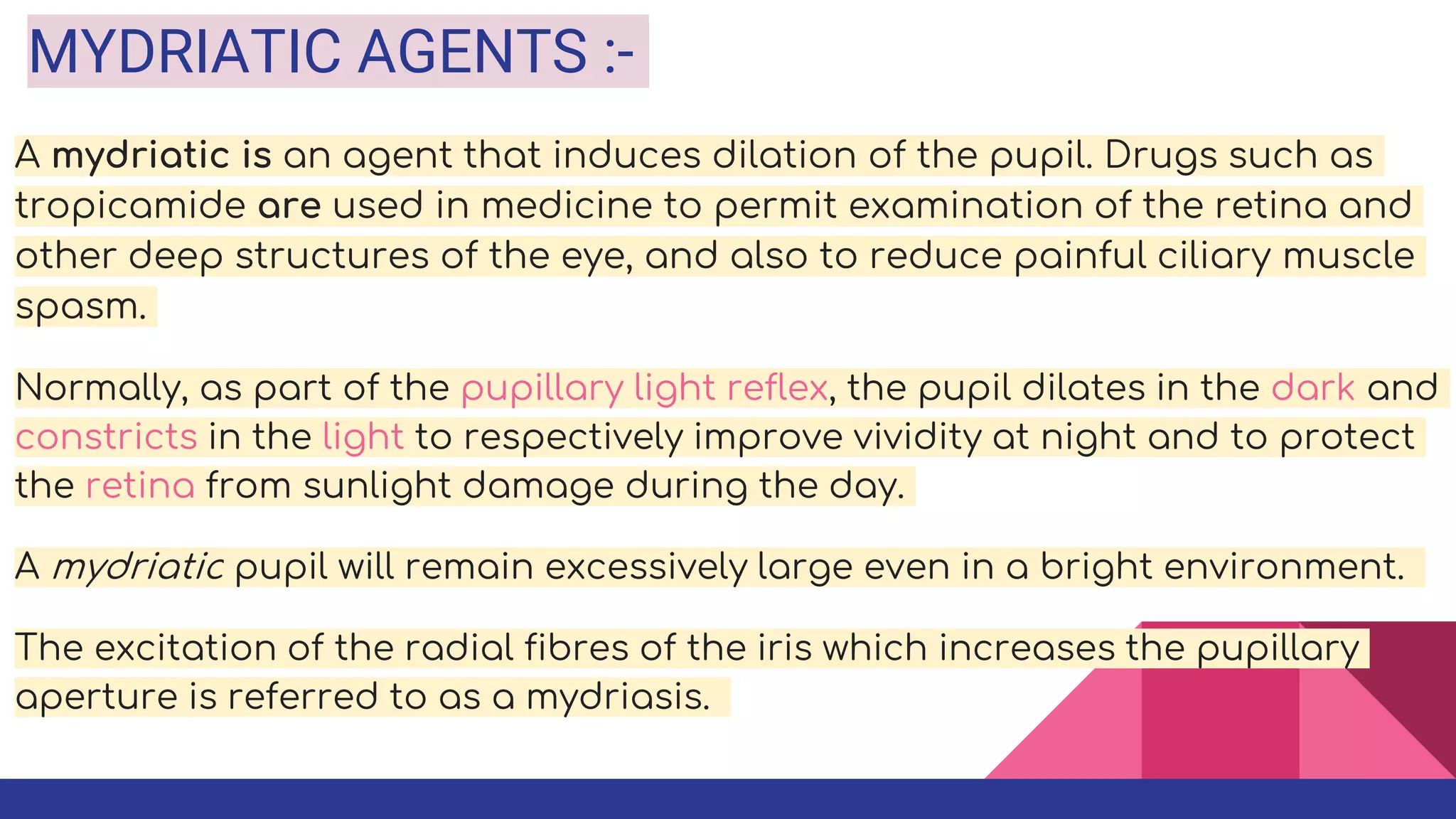 MYDRIATIC AND MIOTIC AGENTS AND DRUGS USED IN GLAUCOMA | PPTX