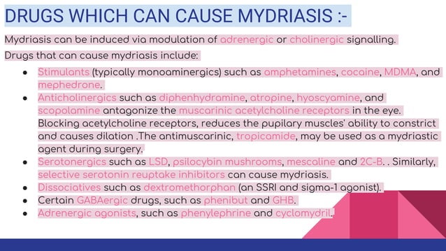 MYDRIATIC AND MIOTIC AGENTS AND DRUGS USED IN GLAUCOMA