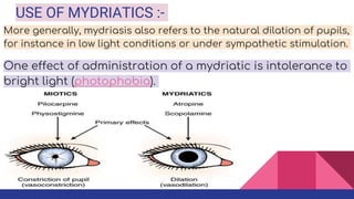 MYDRIATIC AND MIOTIC AGENTS AND DRUGS USED IN GLAUCOMA | PPT
