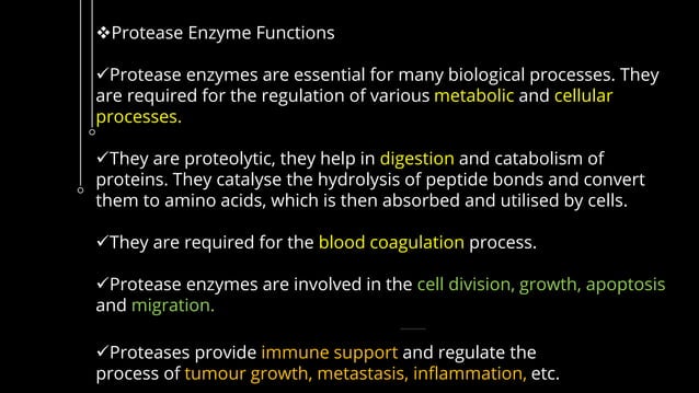 Protease enzyme | PPTX | Chemistry | Science