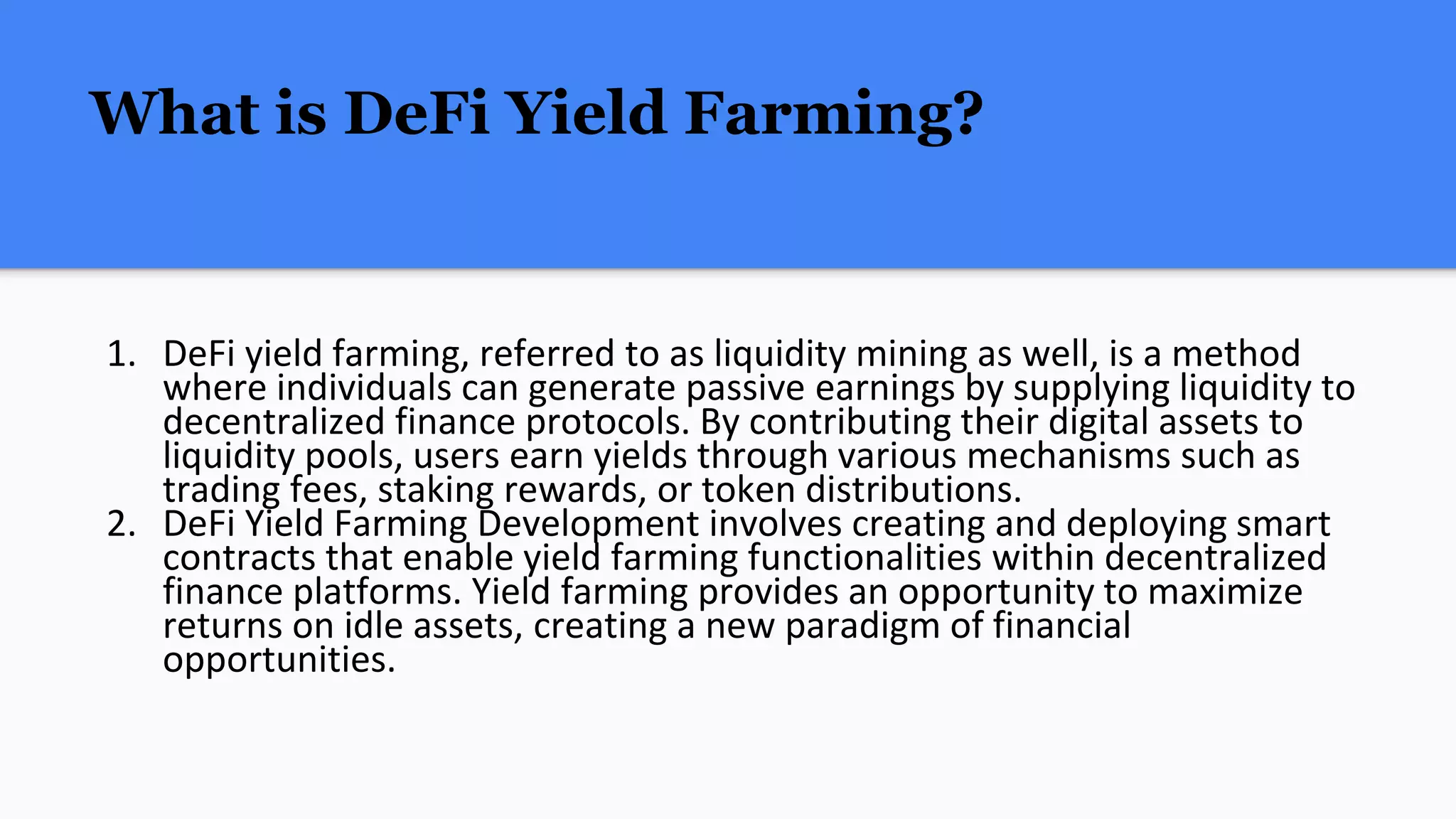 defi yield farming | PPTX