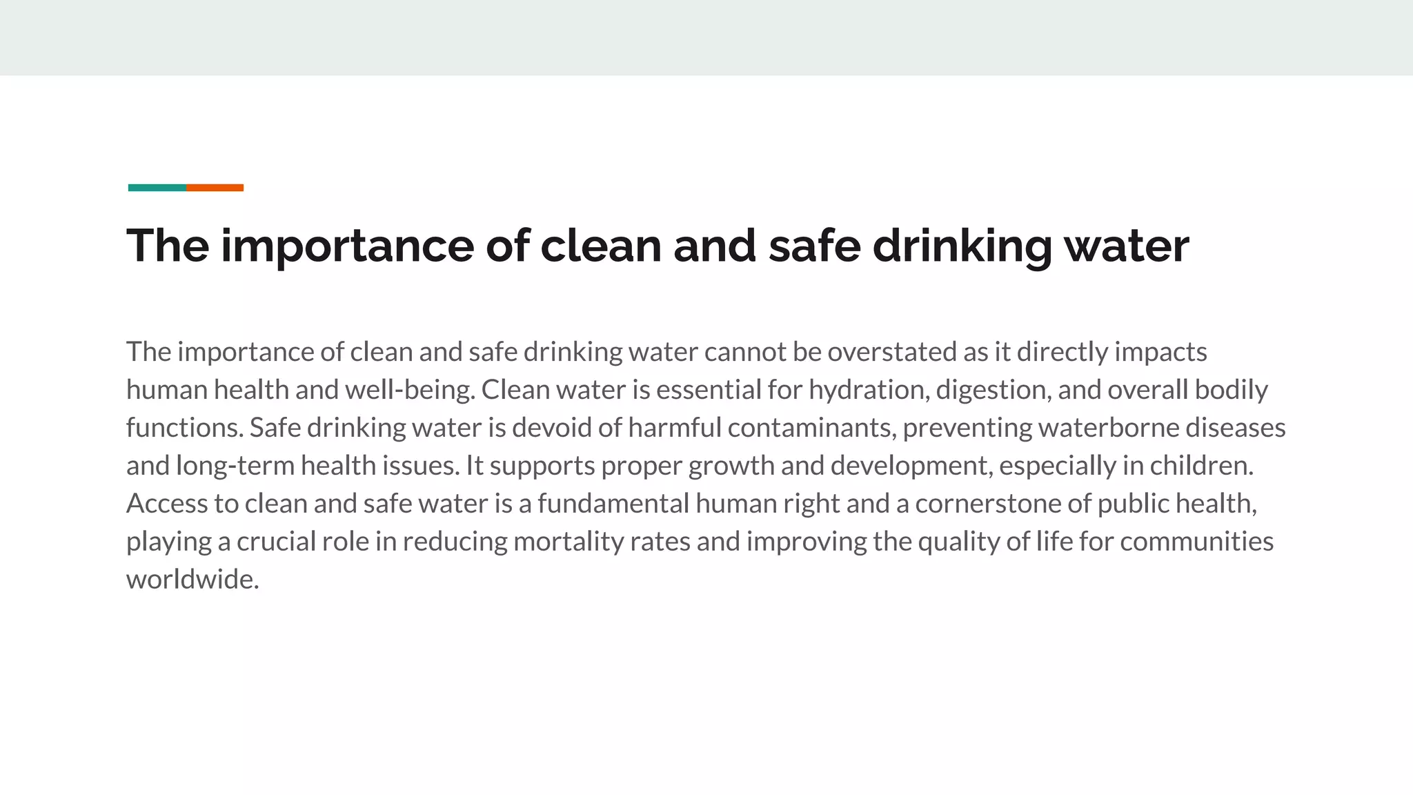 Ensuring safe drinking water | PPT