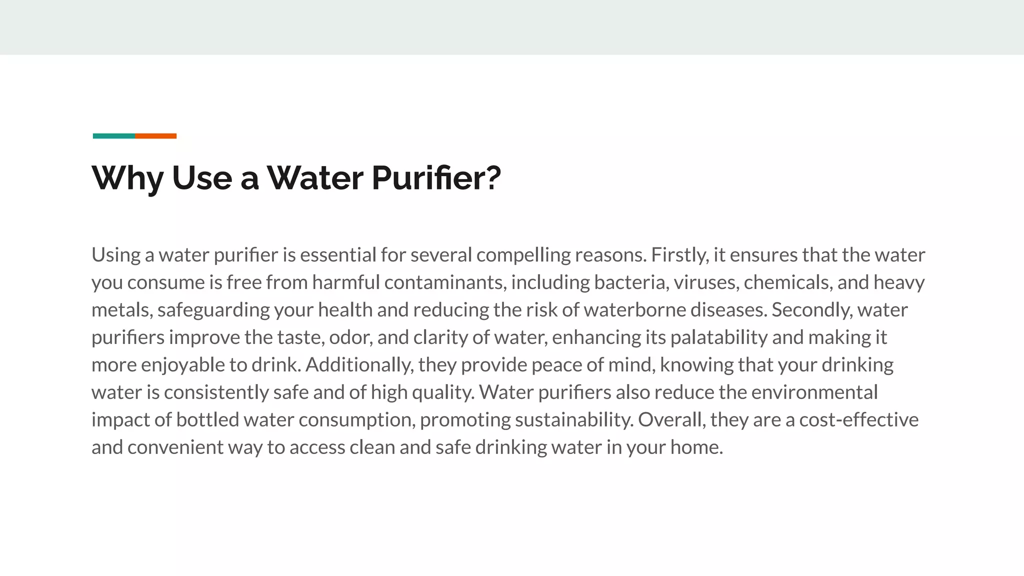 Ensuring safe drinking water | PPT