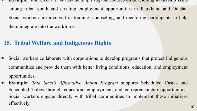 Role of Social Workers in CSR corporate Social Responsibility | PPTX