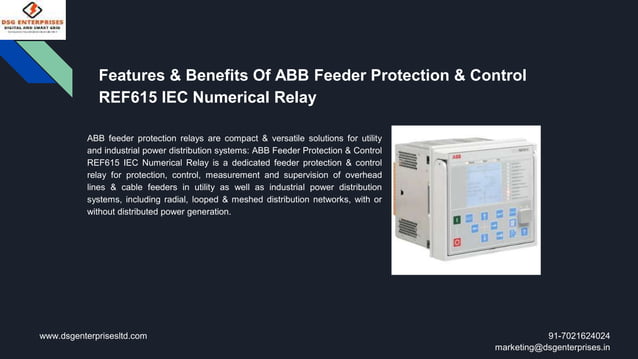 ABB Feeder Protection & Control REF615 IEC Numerical Relay | PPTX ...