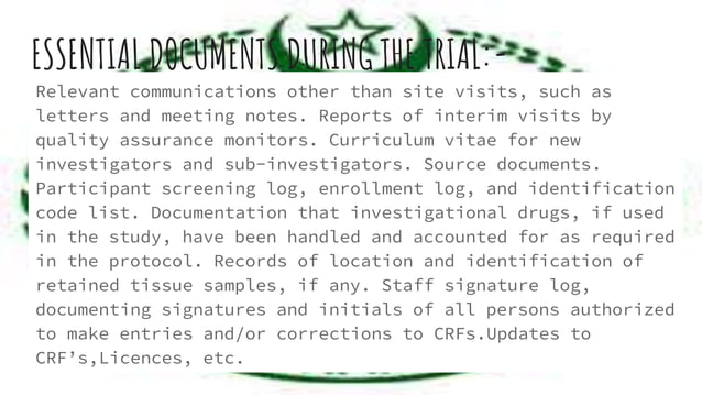 CLINICAL TRIAL DOCUMENTS | PPTX | Medical Tests | Medical Health