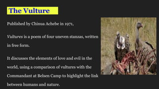 The poem Vulture, the bird refers to what? Whether it is a metaphor. | PPTX