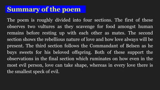 The poem Vulture, the bird refers to what? Whether it is a metaphor. | PPTX