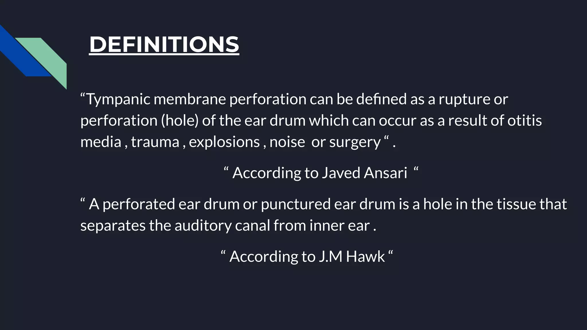 TYMPANIC MEMBRANE PERFORATIONS | PDF