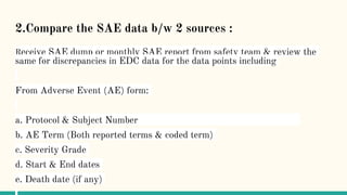 SAE RECONCILIATION in clinical data management | PPTX