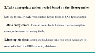 SAE RECONCILIATION in clinical data management | PPTX