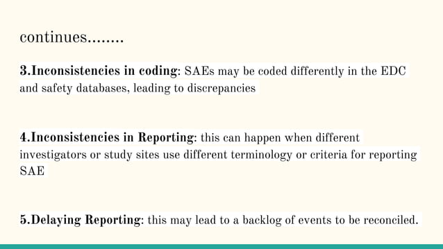 SAE RECONCILIATION in clinical data management | PPTX