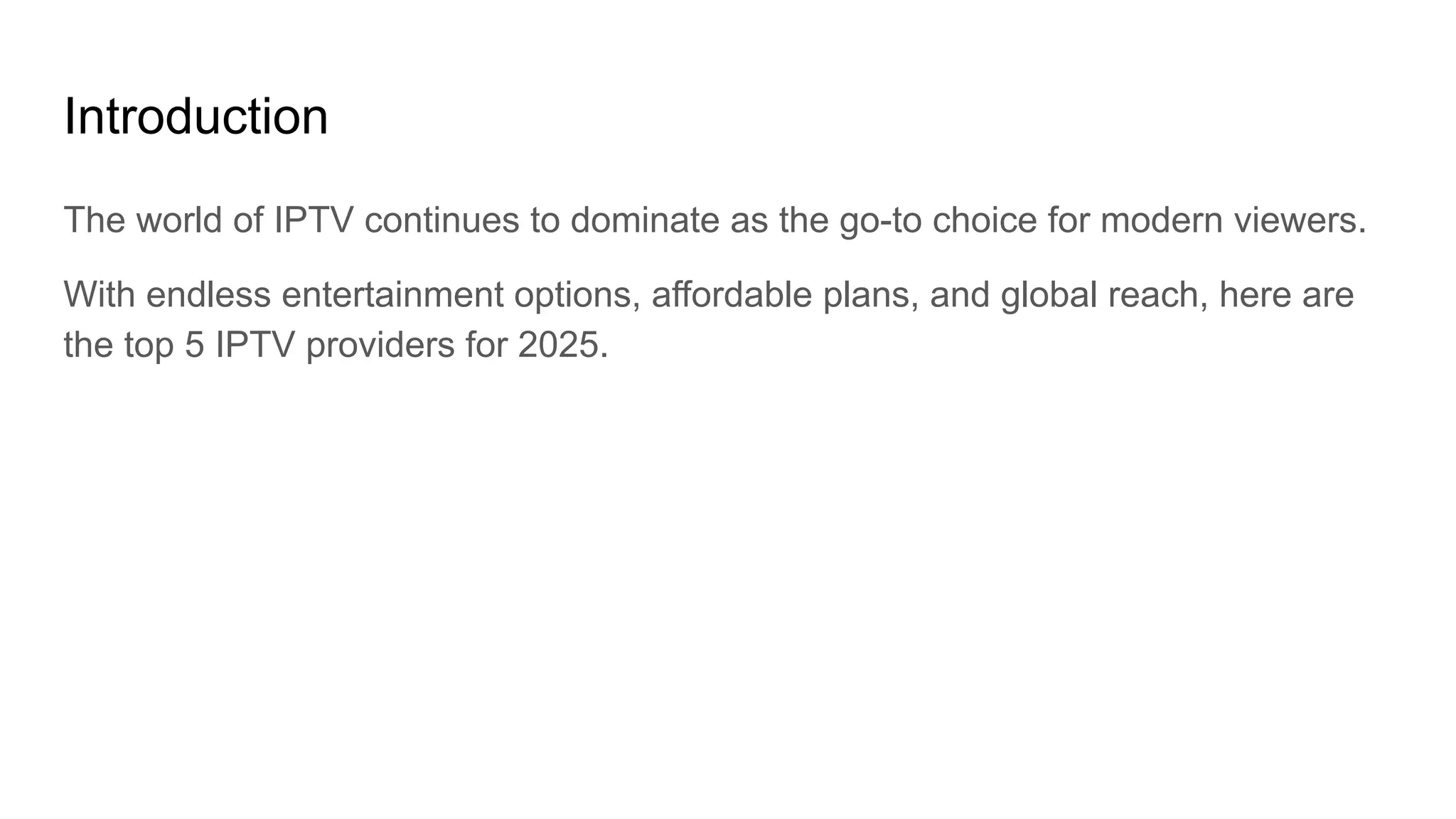 Top 5 Best IPTV Service Providers for 2025 | PPT