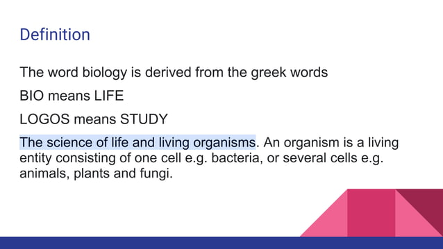 Introduction of Biology in living organisms | PPTX