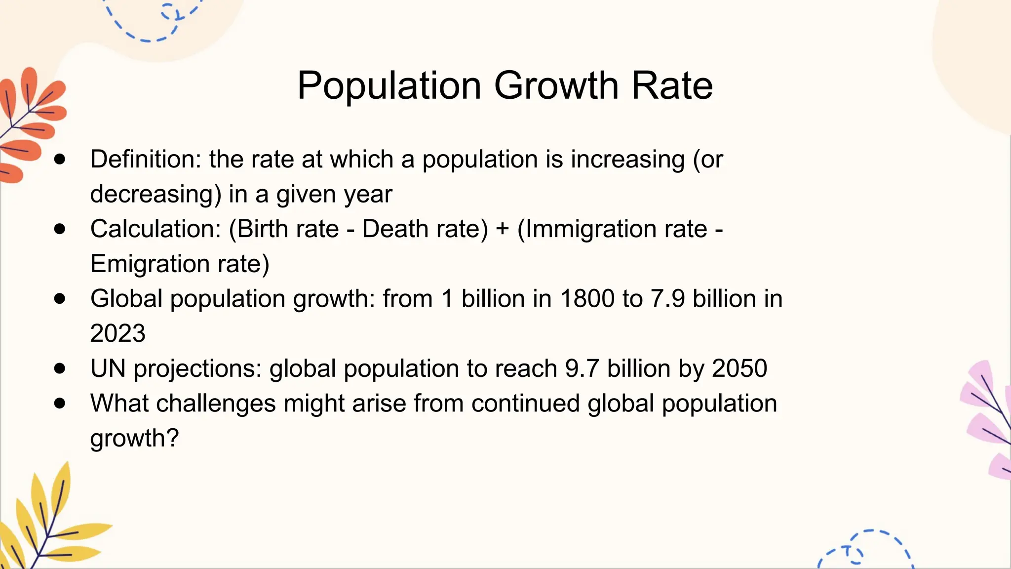 Understanding POPULATION DYNAMICS: Factors and impacts | PPTX