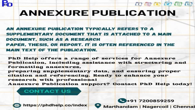 "Annexure: List of Publications and Research Contributions" | PPT