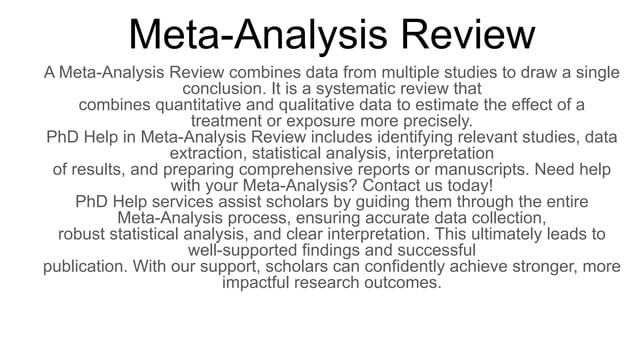 "Comprehensive Meta-Analysis Review: Insights and Findings" | PPT