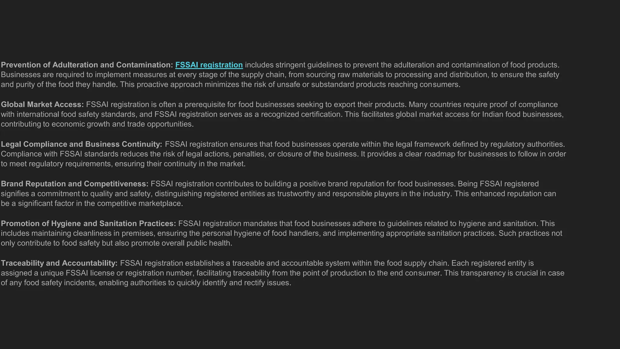 The importance of FSSAI Registration | PPTX
